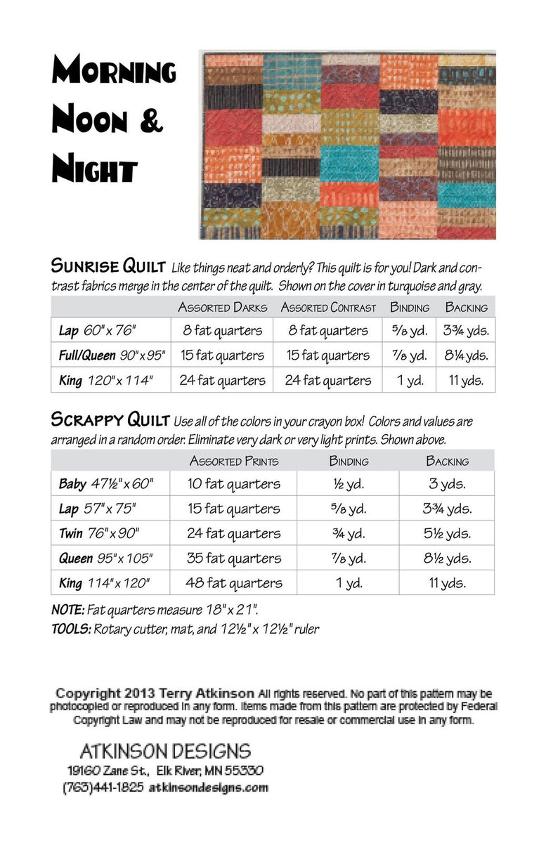 Morning Noon & Night Pattern – Atkinson Designs