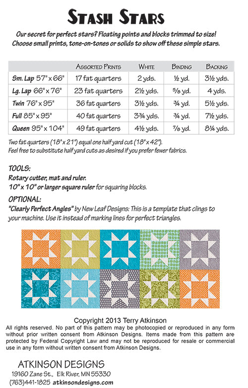 Stash Stars Pattern – Atkinson Designs