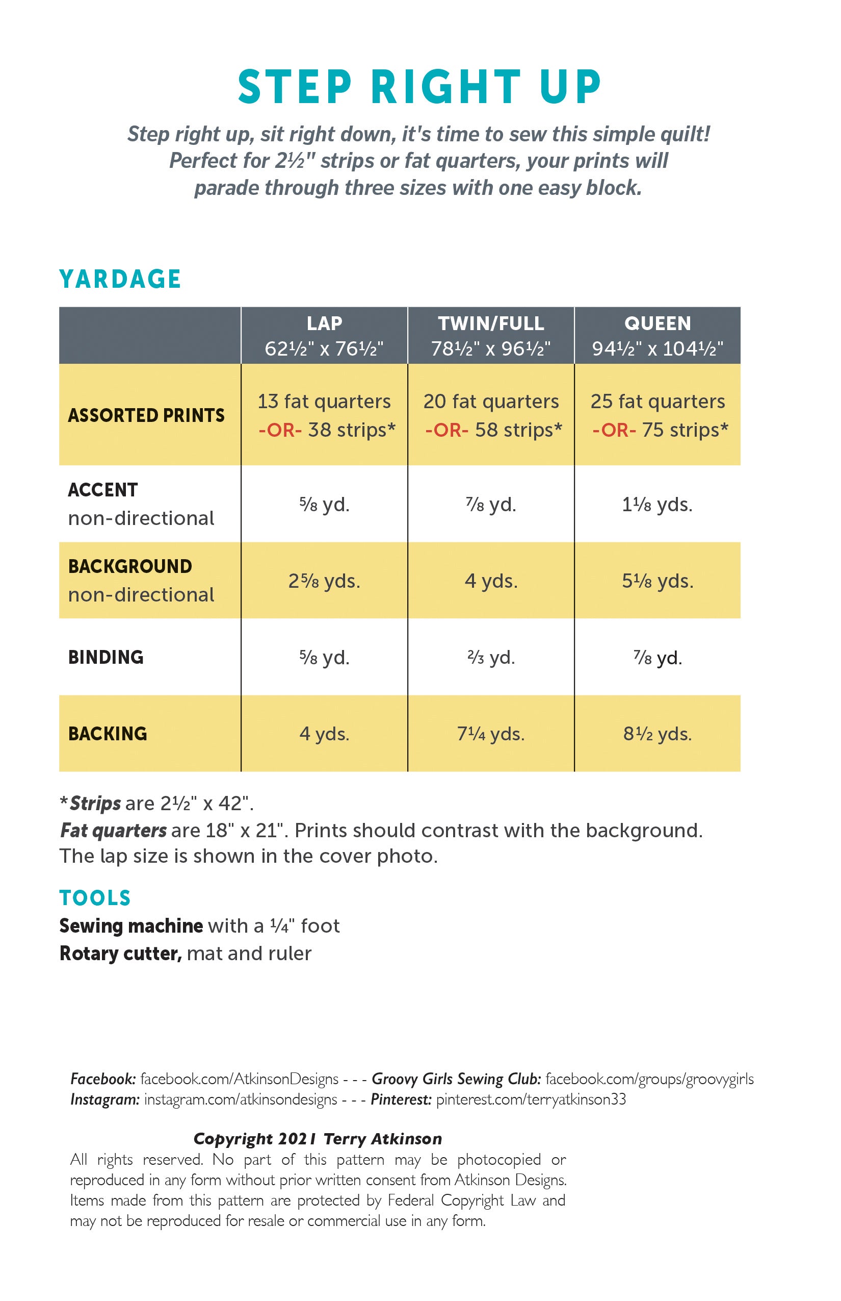 Step Right Up PDF Pattern – Atkinson Designs