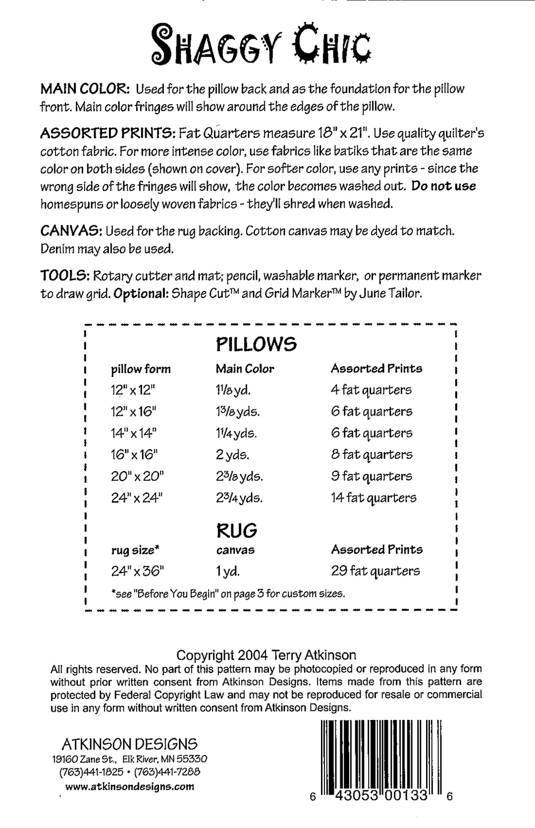 Shaggy Chic Pattern – Atkinson Designs