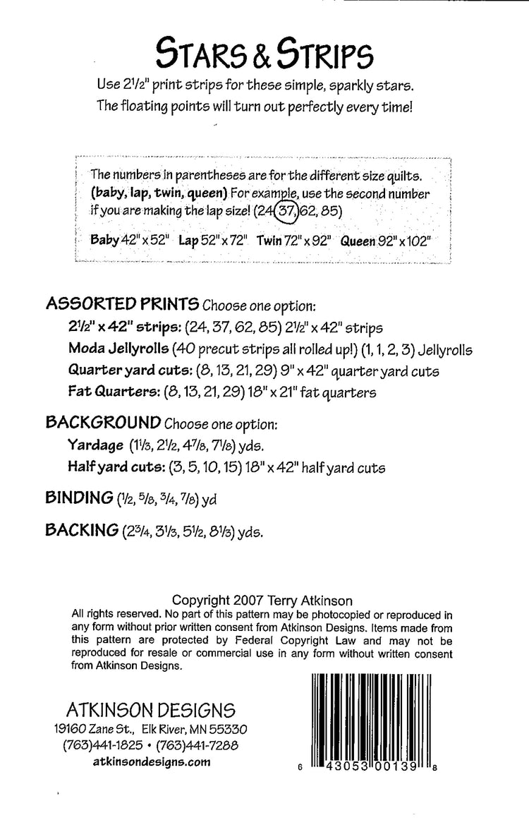 Stars & Strips Pattern – Atkinson Designs