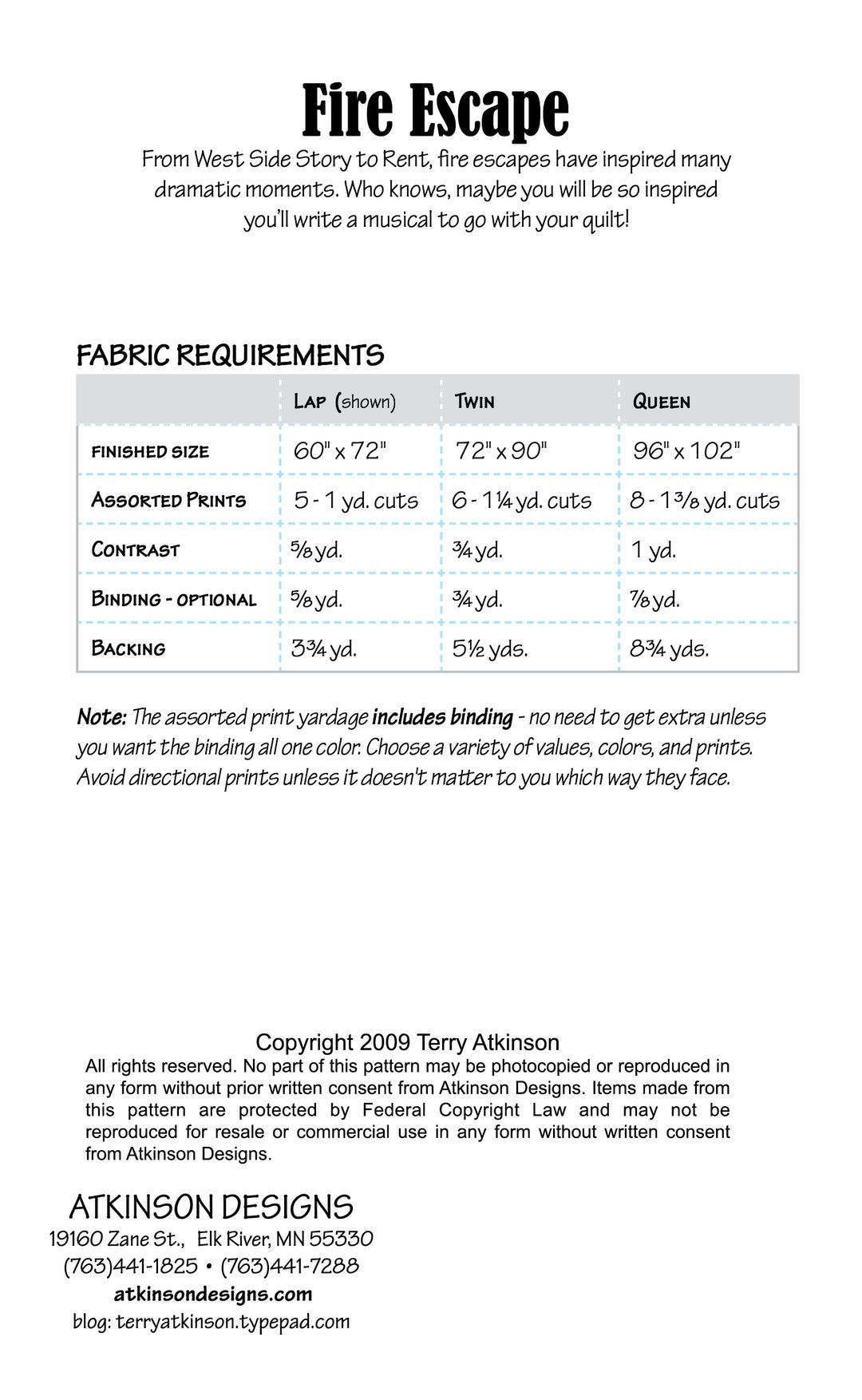 Fire Escape Pattern – Atkinson Designs