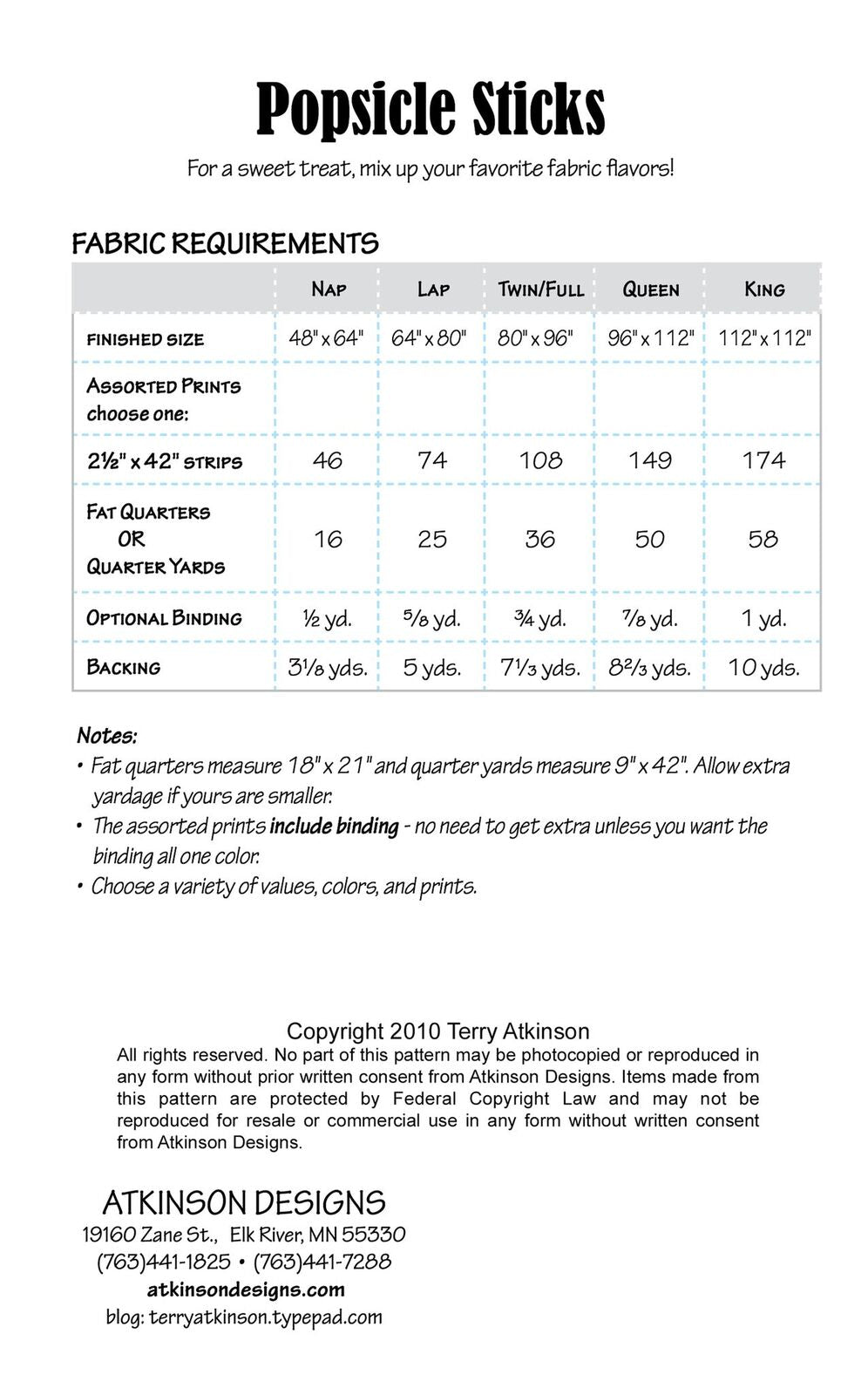 Popsicle Sticks Pattern – Atkinson Designs