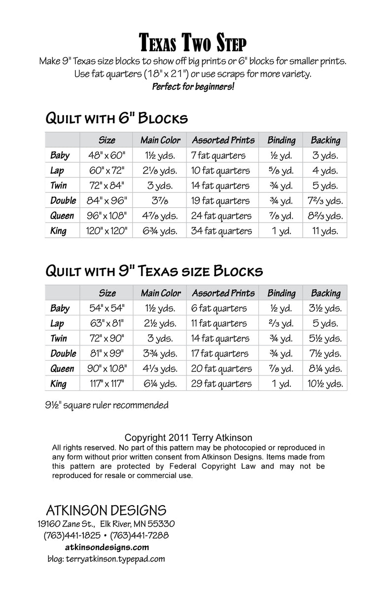 Texas Two Step Pattern – Atkinson Designs