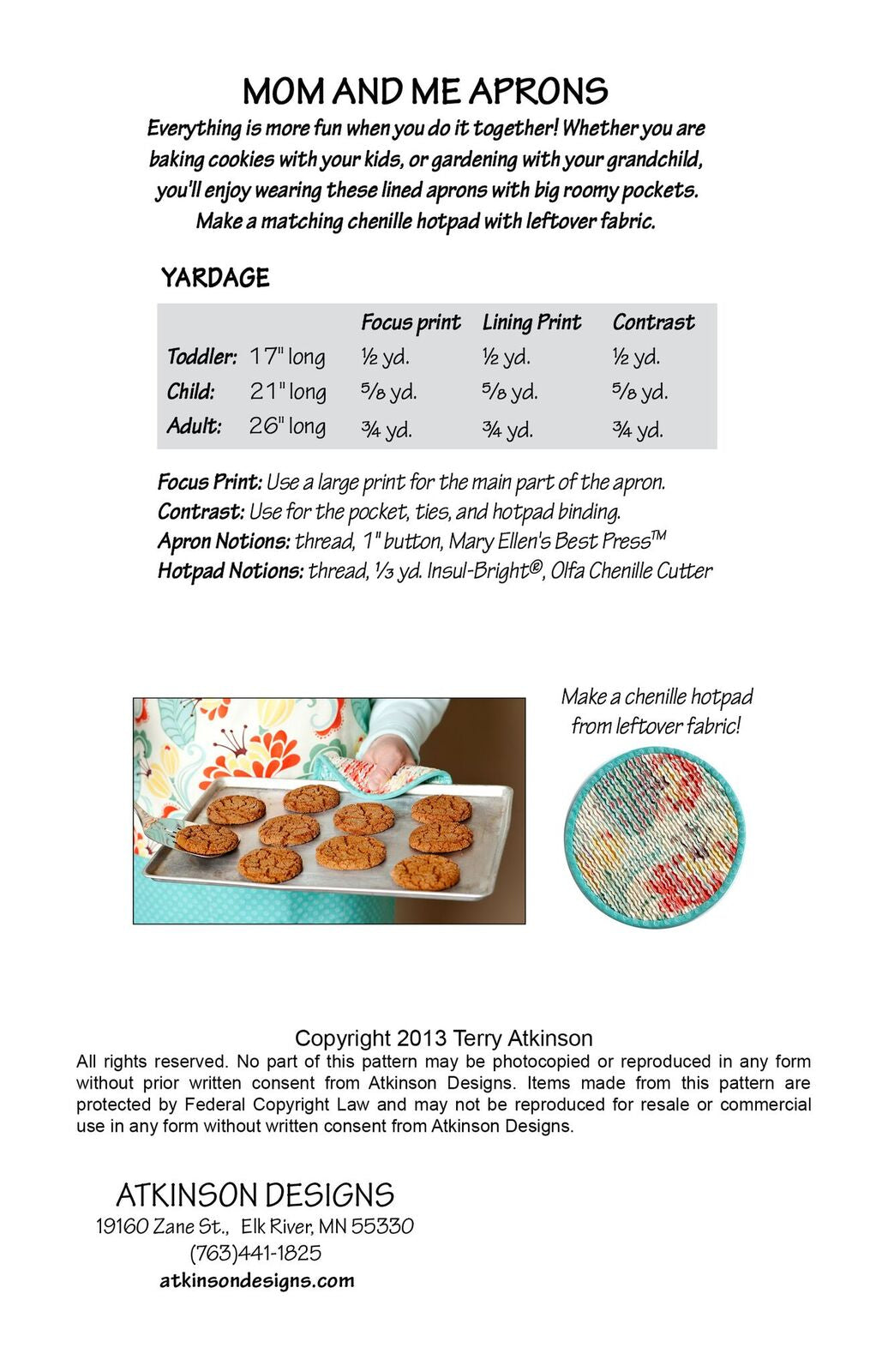 Mom and Me Aprons Pattern – Atkinson Designs