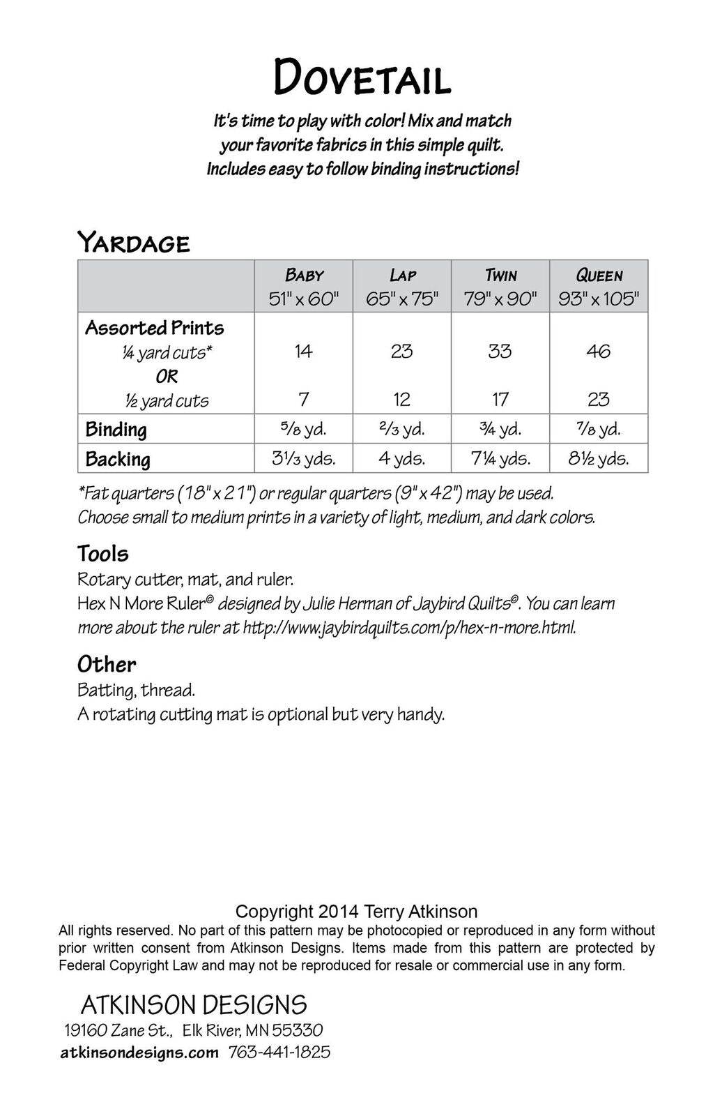 Dovetail Pattern – Atkinson Designs