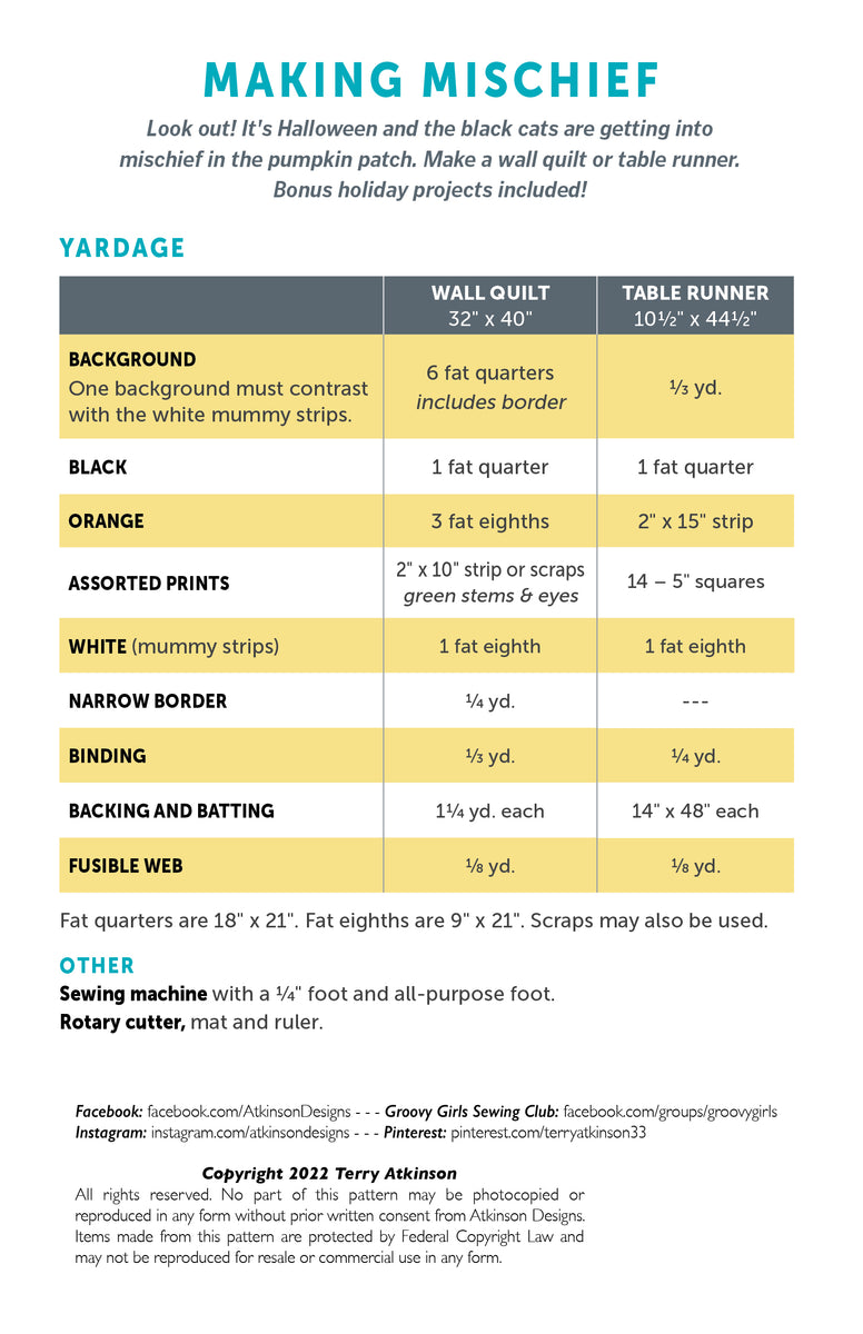 Making Mischief PDF Pattern – Atkinson Designs